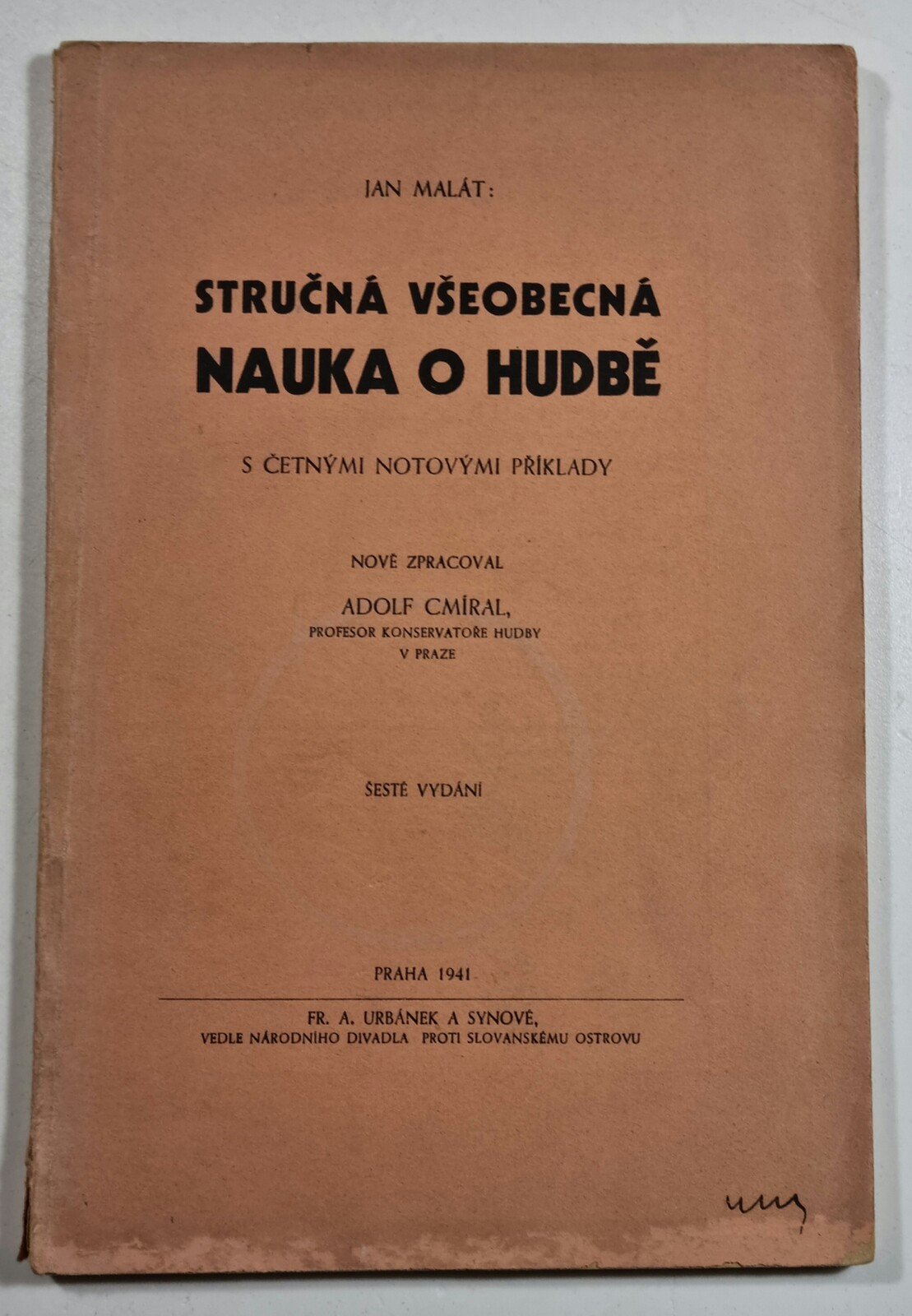 Stručná všeobecná nauka o hudbě (Jan Malát, Adolf Cmíral) | Antikvariát ...